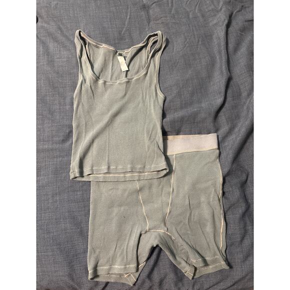 SKIMS | Intimates & Sleepwear | Guc Skims Blue Boxer Tank Top Set ...